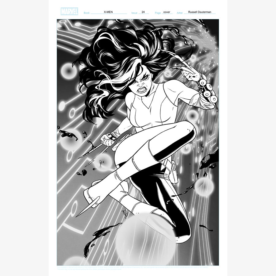 X-MEN (2021) #24 cover (trading card variant) artist's proof, 2 piece ...